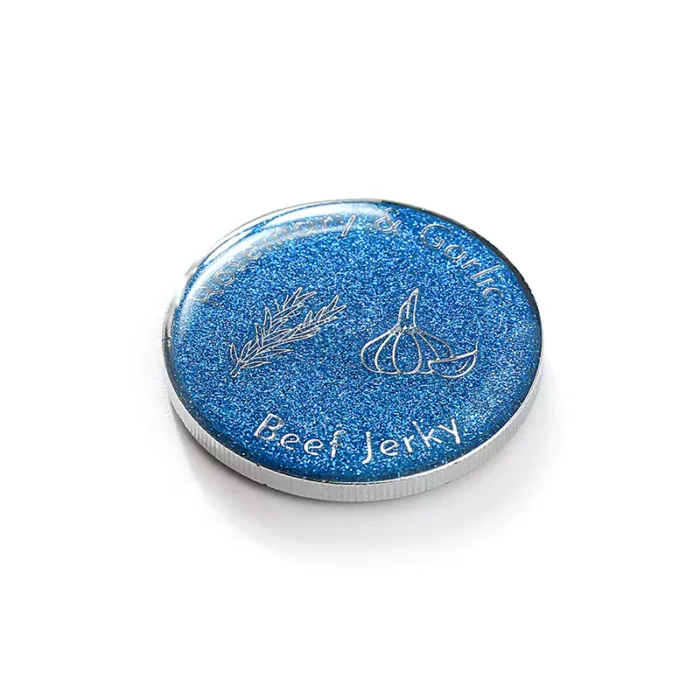 Double Sided Blue Glitter with Droplet Adhesive Silver Plating - Hesank